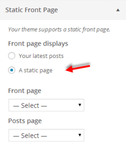 Static Front Page and Posts Page - SiteOrigin