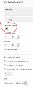 Different shapes in "Container shape" in Features Widget is missing ...