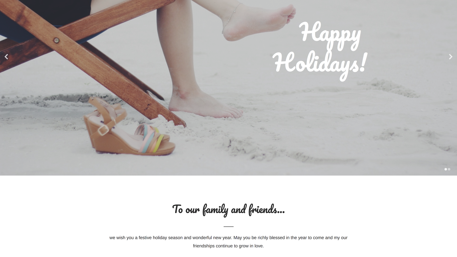 Free Prebuilt WordPress Website for Holiday Greetings and Wishes