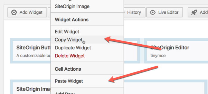 Page Builder Copy Paste - SiteOrigin