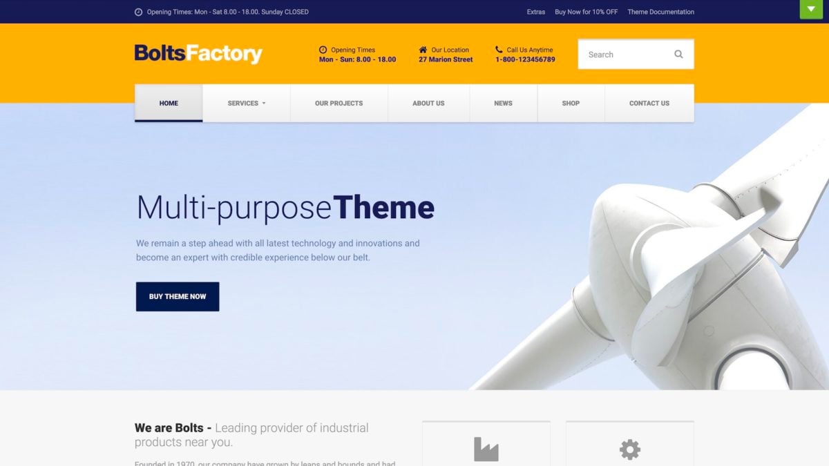 Professional, niche, construction WordPress theme by ProteusThemes