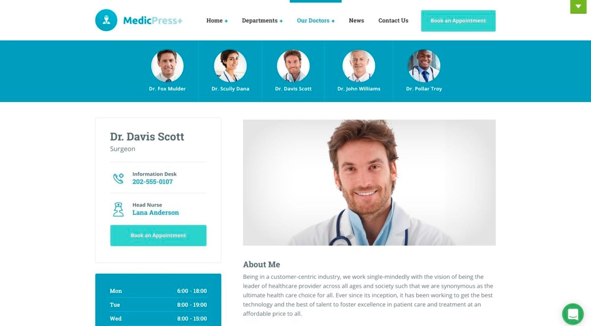 MedicPress, a niche medical WordPress theme from ProteusThemes