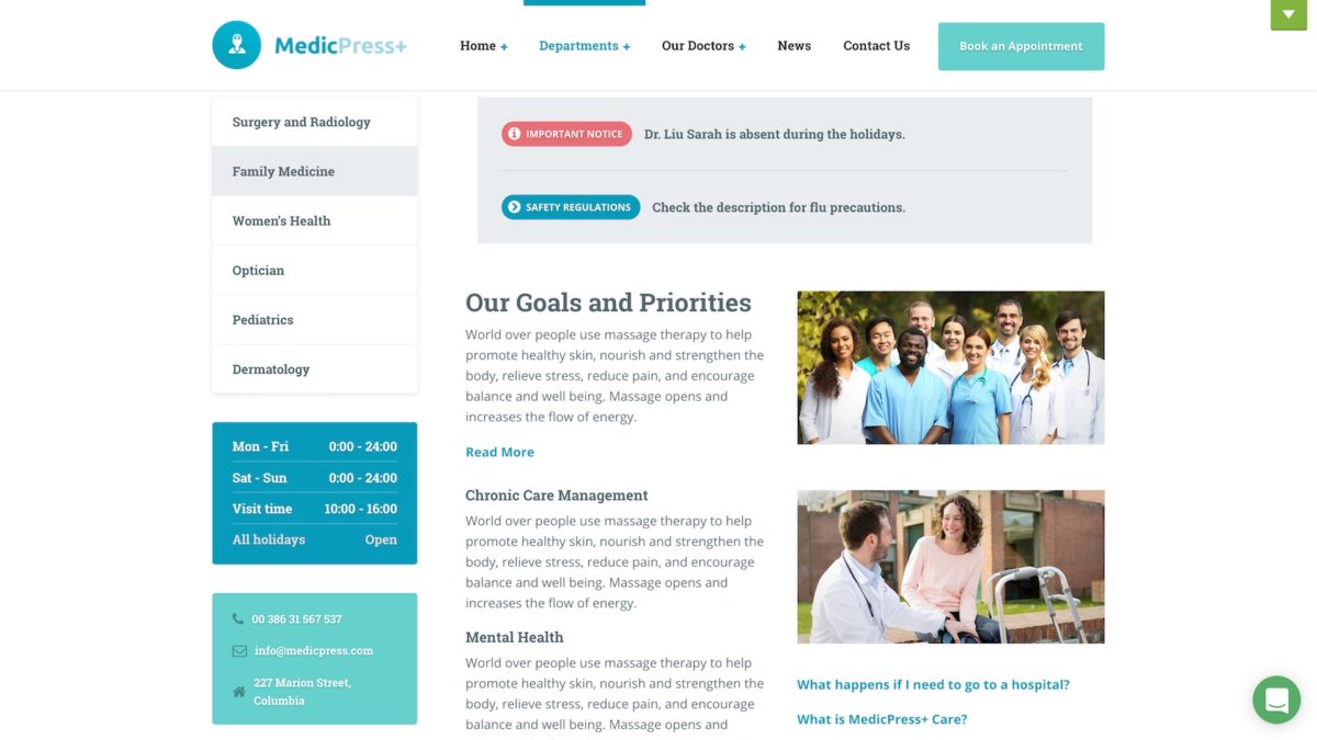 MedicPress, a niche medical WordPress theme from ProteusThemes