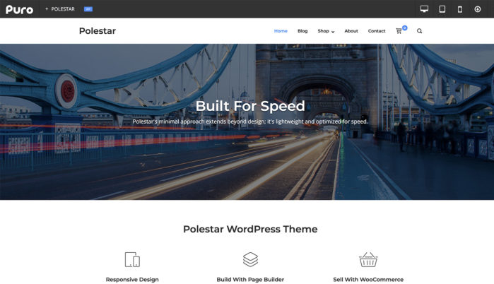 Lightweight, full width, responsive WordPress theme from PuroThemes