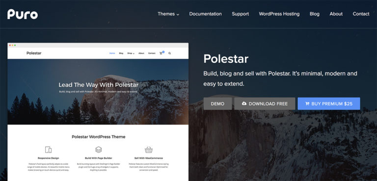 Lightweight, full width, responsive WordPress theme from PuroThemes