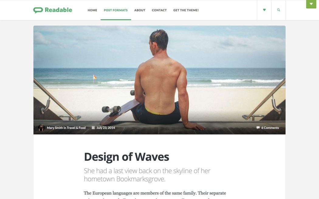 A niche Blogging WordPress Theme from ProteusThemes
