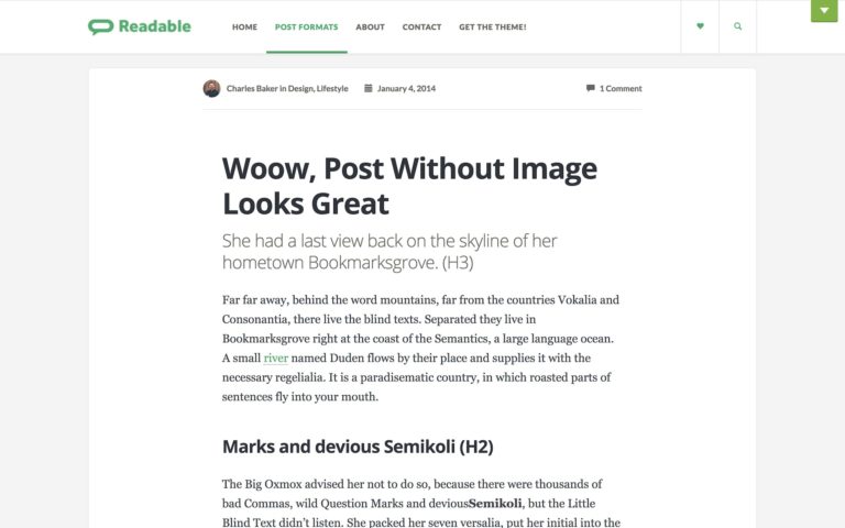 A niche Blogging WordPress Theme from ProteusThemes