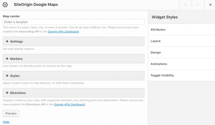 Google Maps - SiteOrigin