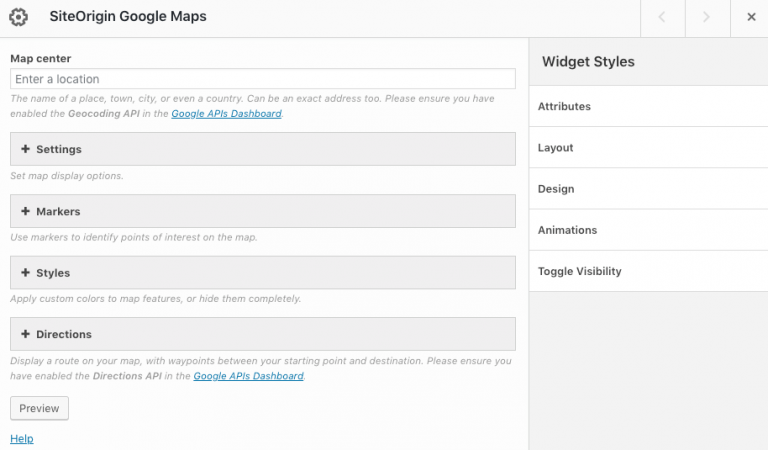 Google Maps - SiteOrigin