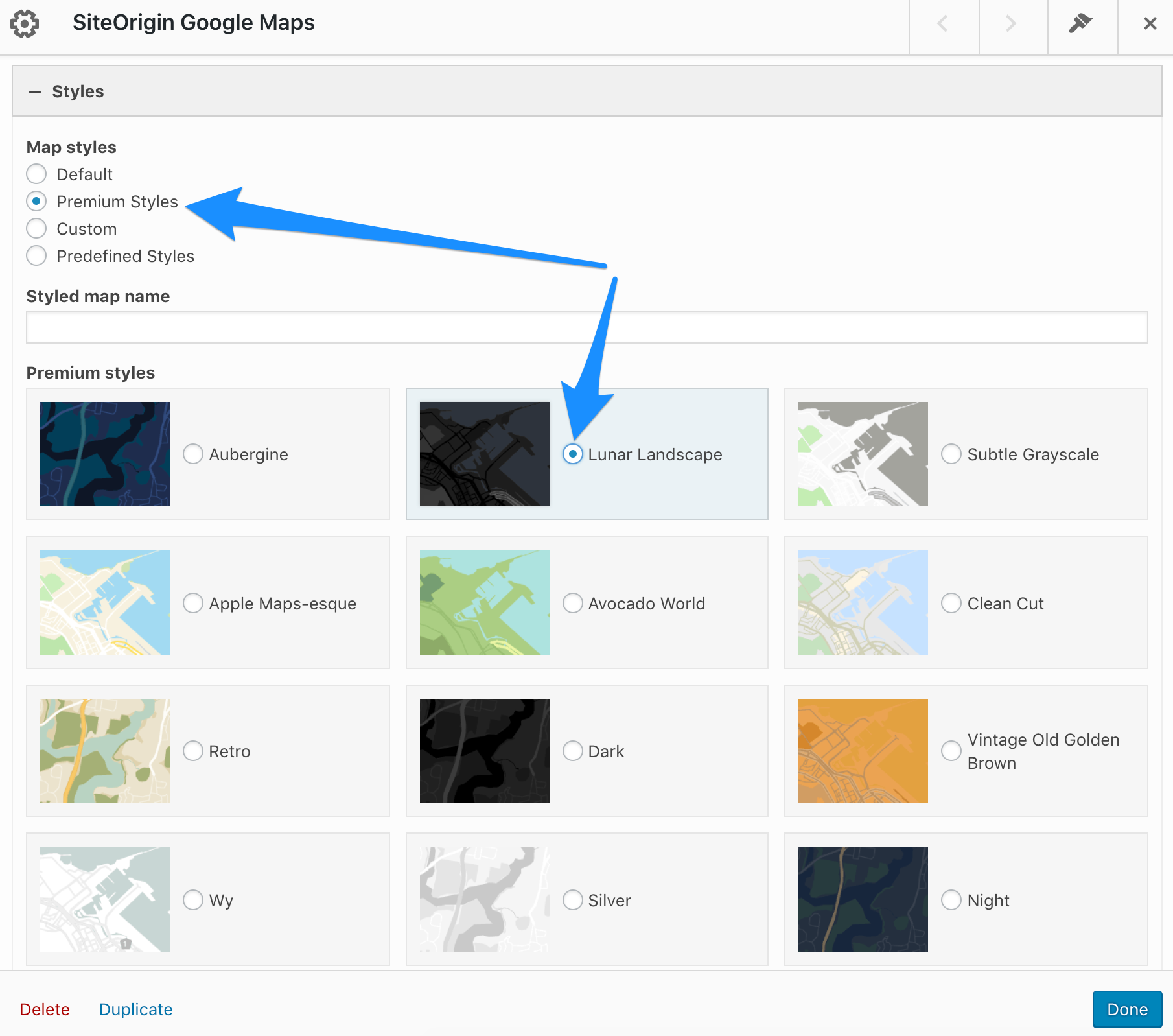Map Styles - SiteOrigin