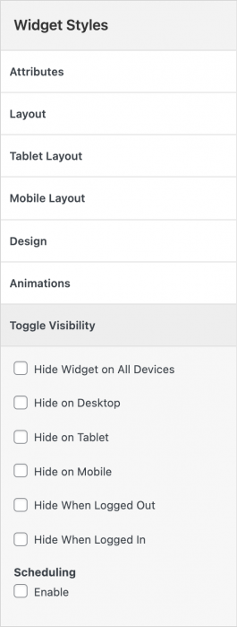 Toggle Visibility - SiteOrigin
