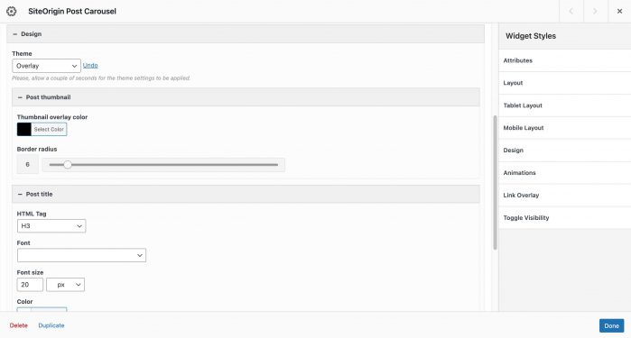 Announcing the Post Carousel Overlay Theme - SiteOrigin