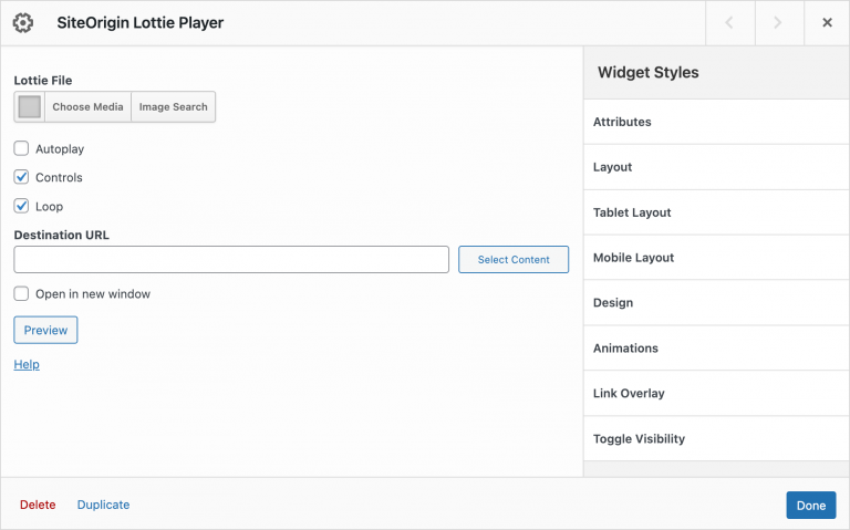 Introducing the Lottie Player Widget - SiteOrigin