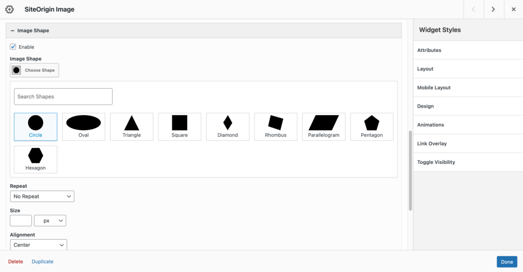 Shapes Now Included in the SiteOrigin Image Widget - SiteOrigin